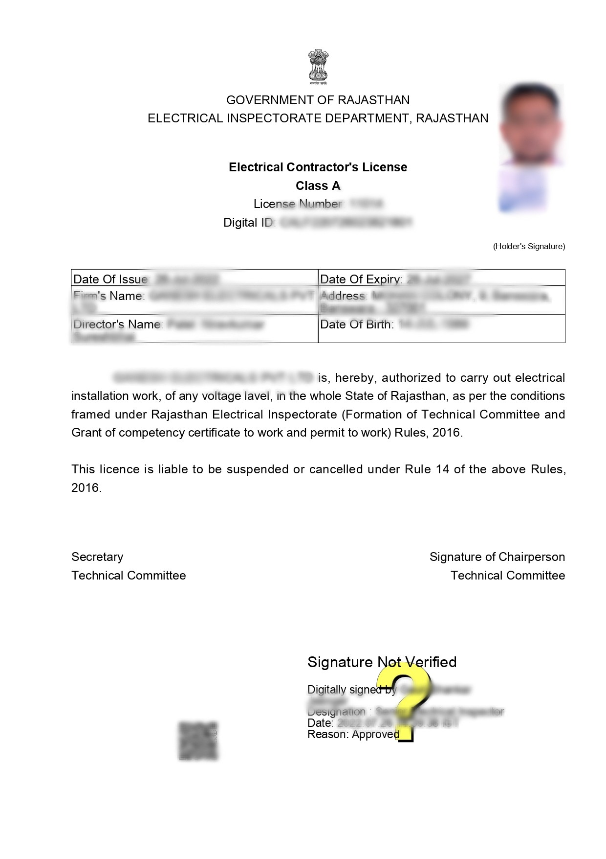 Electrical Contractor License in Rajasthan – Electrical License ...